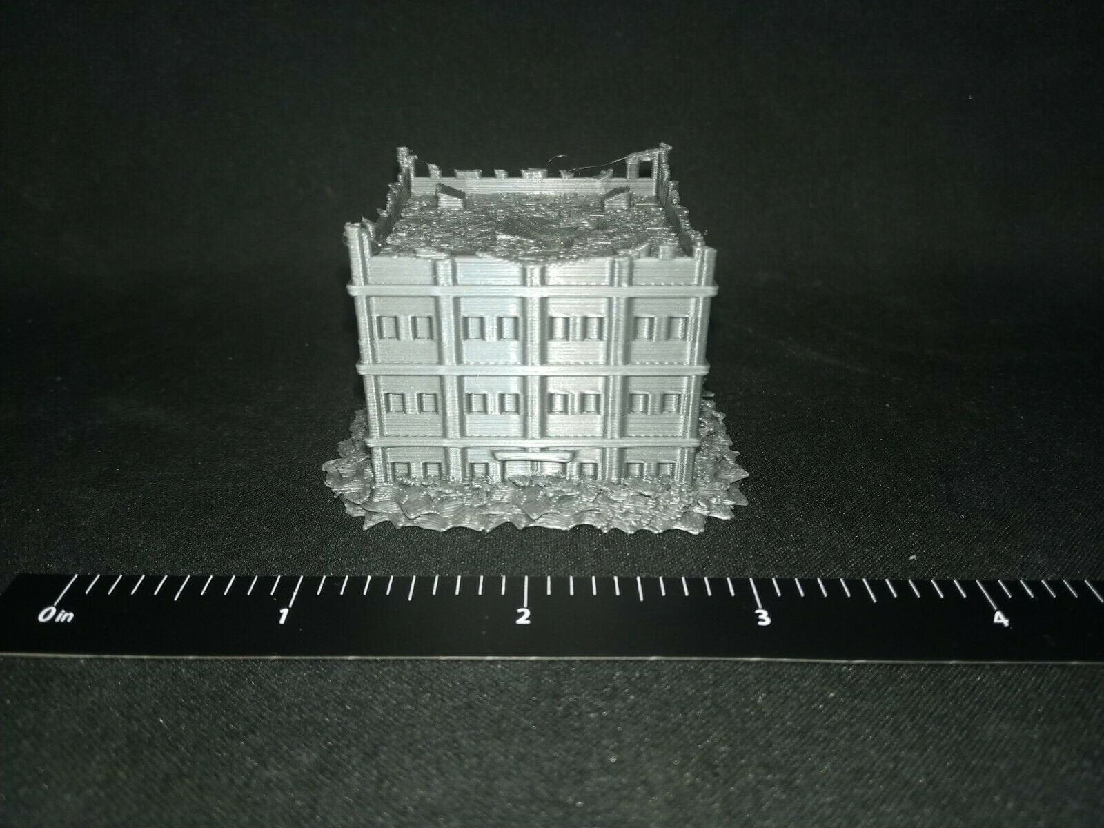 Modern Ruined Building 1, Tabletop War Game Terrain Battletech – Stickurama