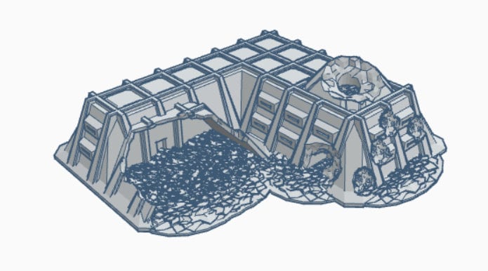 Ruined Military Command Bunker, Battletech, Tabletop War Game Terrain ...