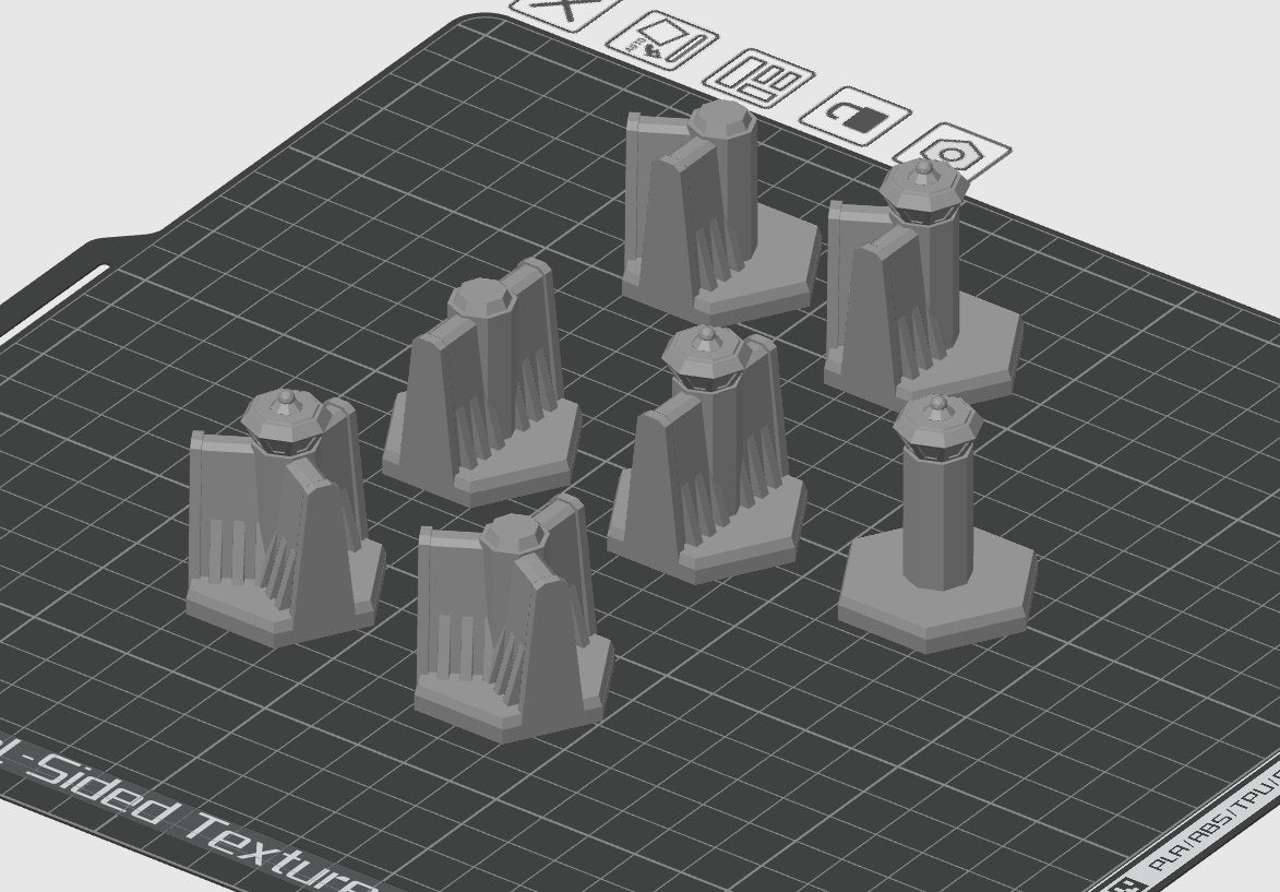 Hex Anti Mech Tower Walls / Straight / 2-Way / 3-Way - Tabletop War Ga ...