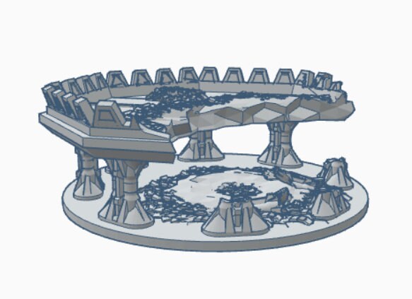 Ruined Landing Platform - Tabletop Wargame Terrain Battletech – Stickurama