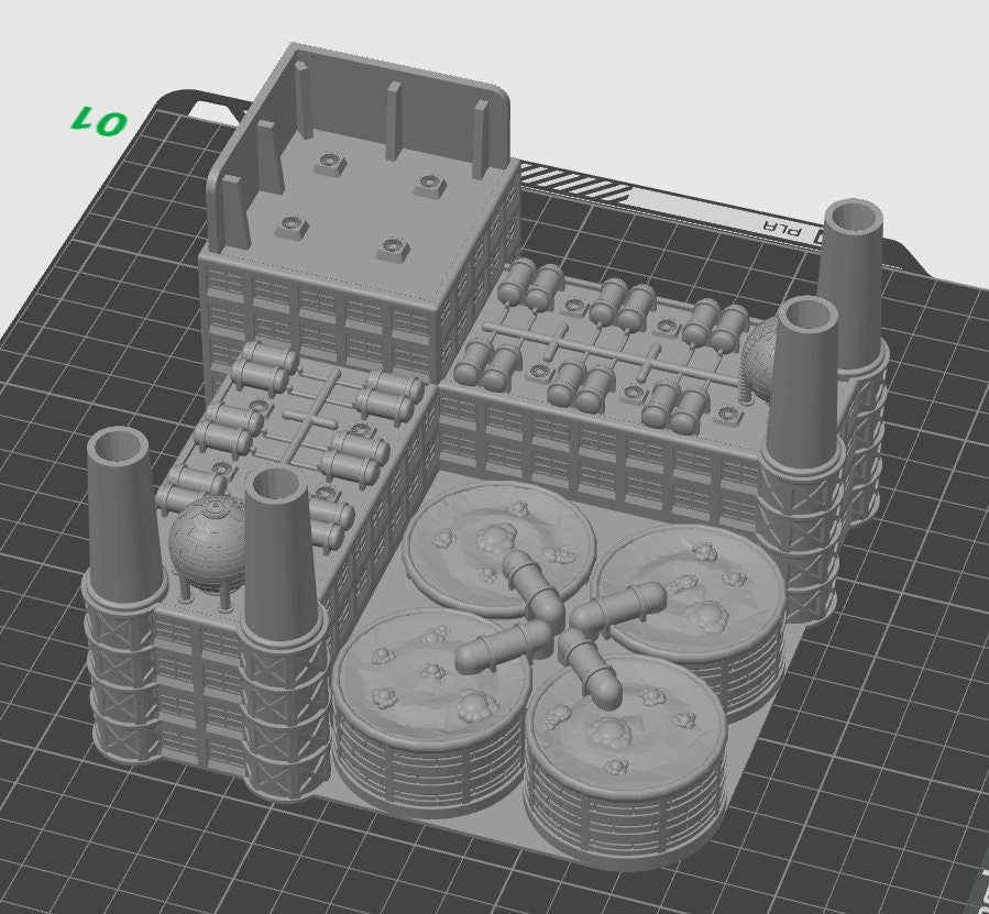 Modern Chemical Plant, Tabletop War Game Terrain Battletech – Stickurama